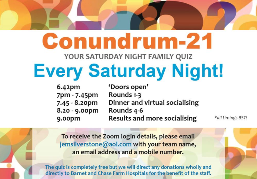 Enjoy Conundrum-21 Quizzes and support local NHS hospital staff ...